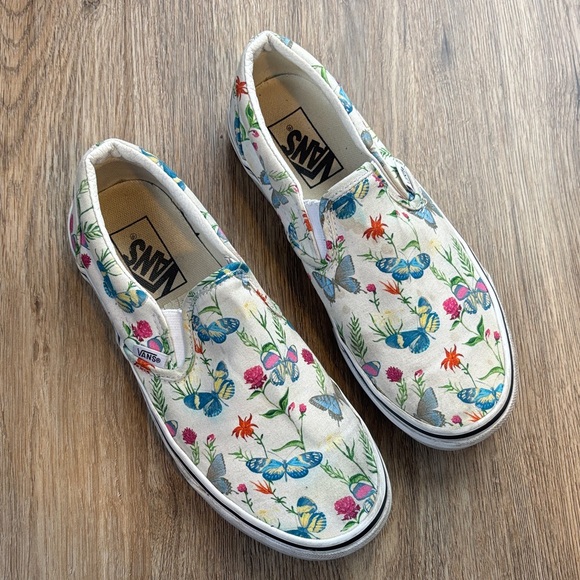 Vans | Shoes | Vans Butterfly Floral Slipon Sneakers | Poshmark